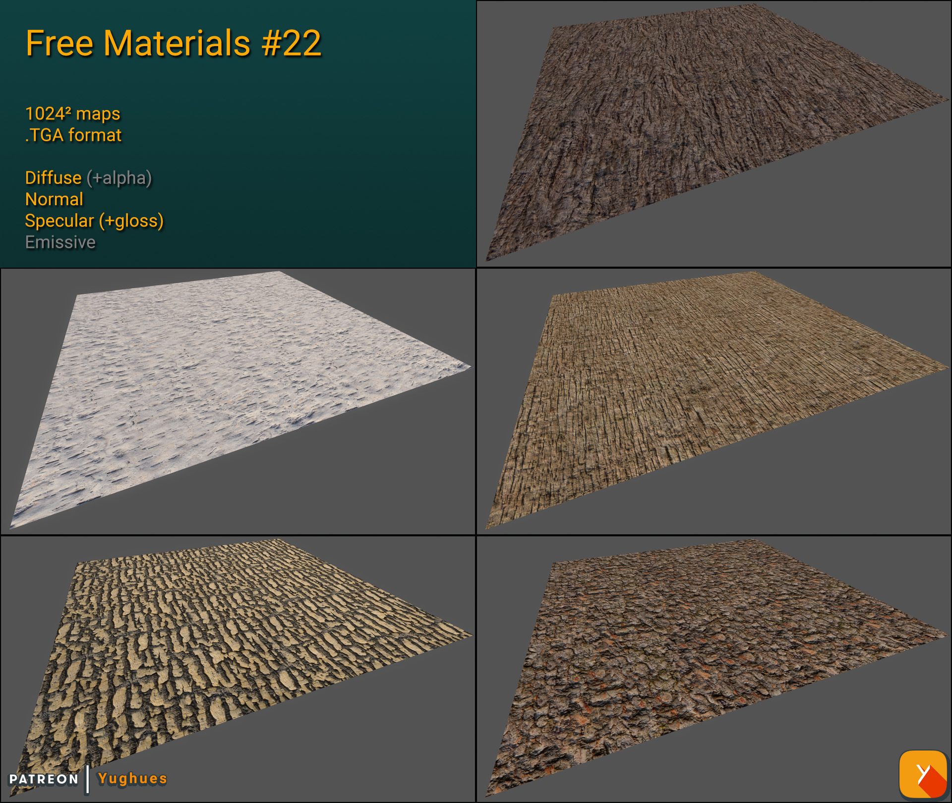 Free Materials Pack #22 Redux by Yughues on DeviantArt
