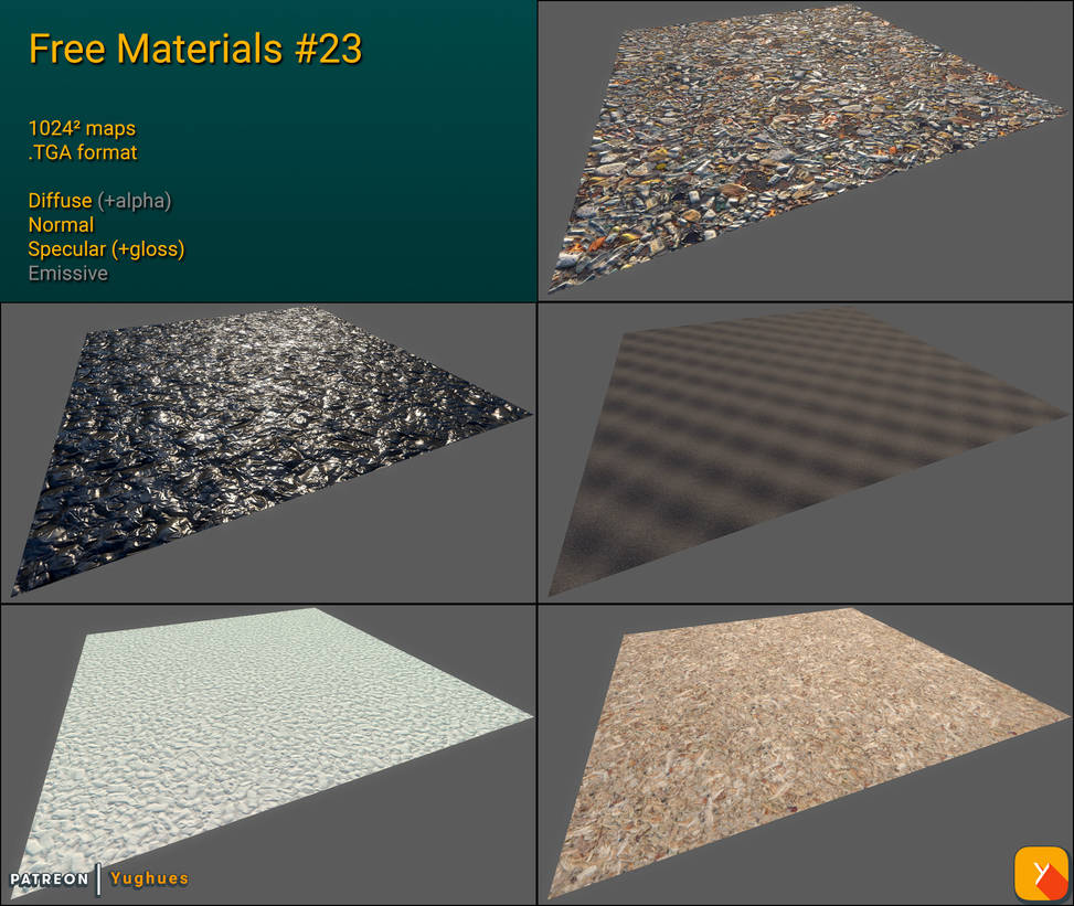 Free Materials Pack #23 Redux by Yughues on DeviantArt