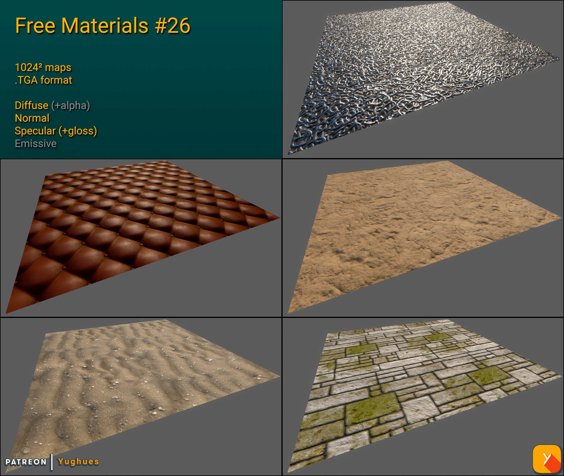 Free Materials Pack #26 Redux by Yughues on DeviantArt