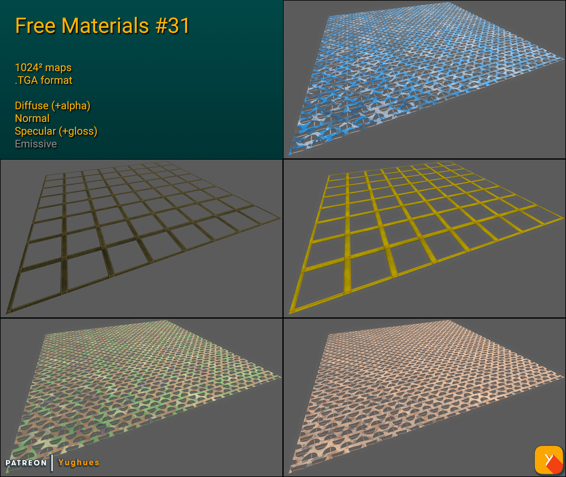 Free Materials Pack #31 Redux by Yughues on DeviantArt