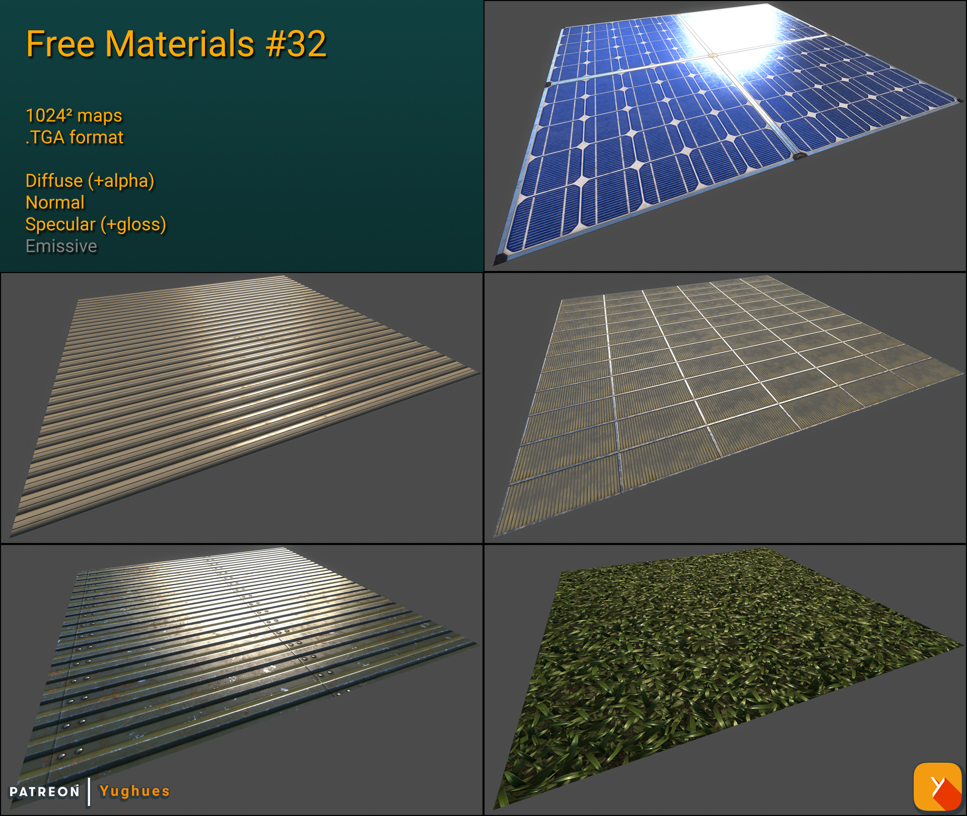 Free Materials Pack #32 Redux by Yughues on DeviantArt