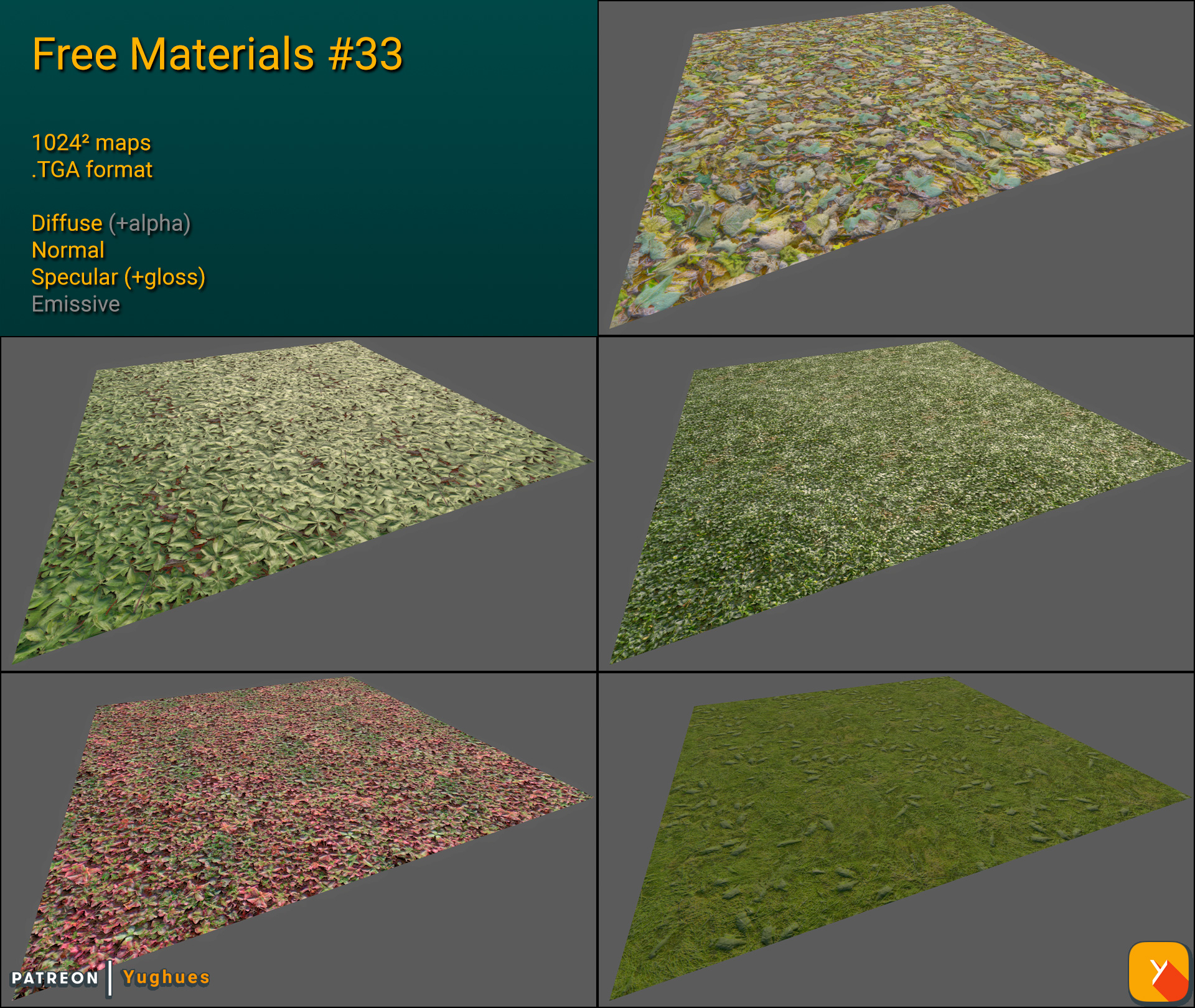 Free Materials Pack #33 Redux by Yughues on DeviantArt
