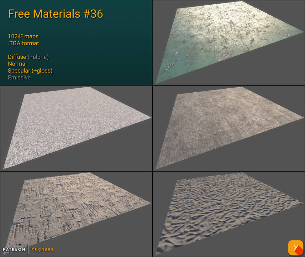 Free Materials Pack #36 Redux by Yughues on DeviantArt