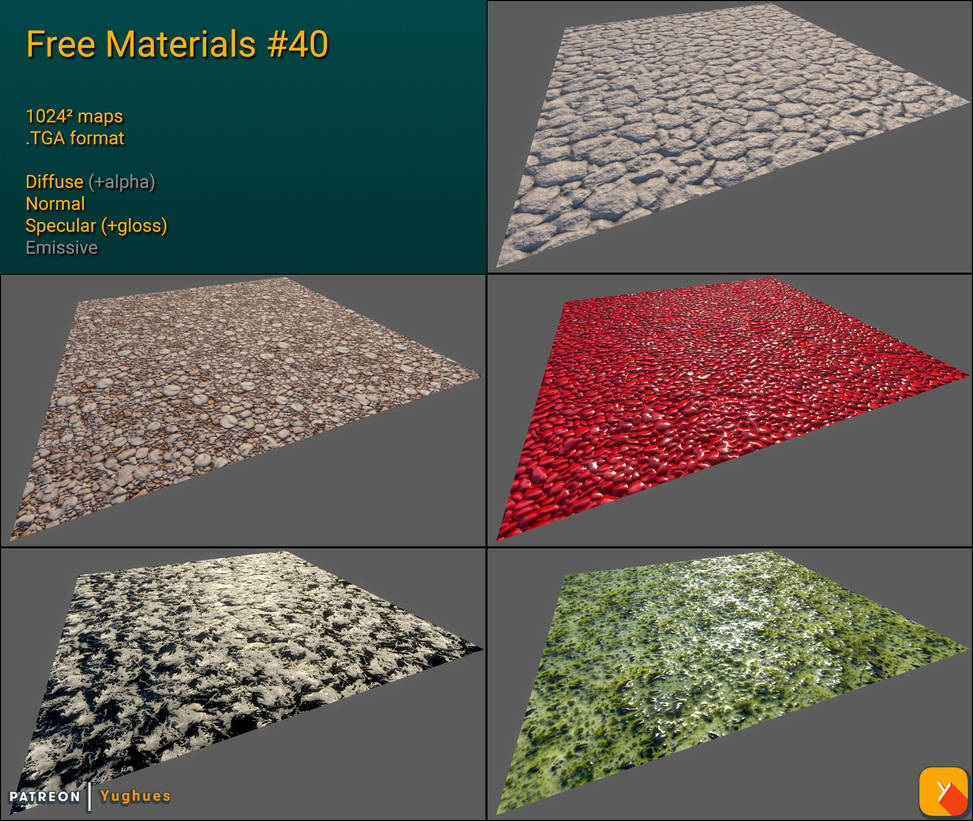 Free Materials Pack #40 Redux by Yughues on DeviantArt