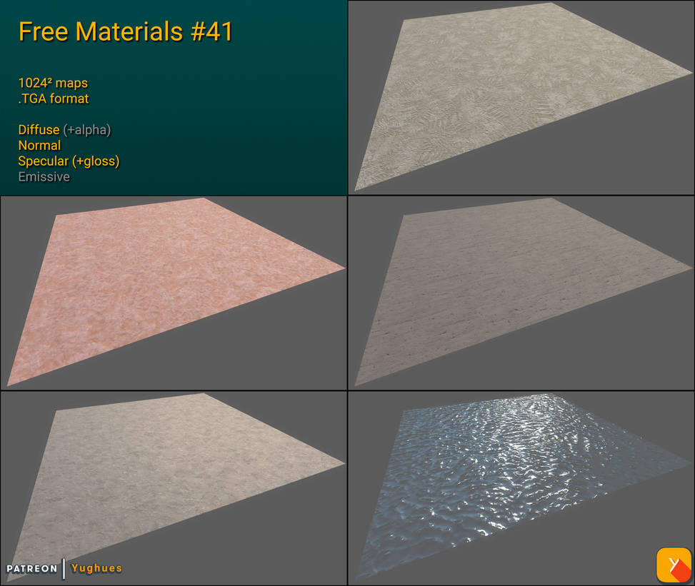 Free Materials Pack #41 Redux by Yughues on DeviantArt