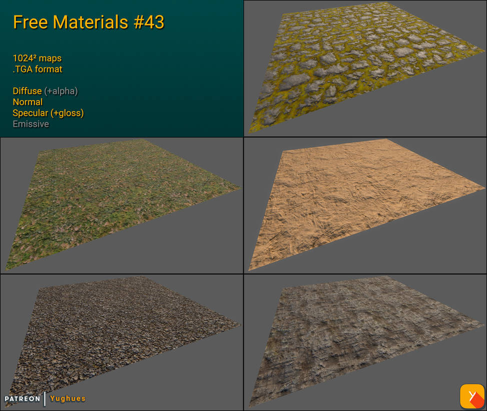 Free Materials Pack #43 Redux by Yughues on DeviantArt
