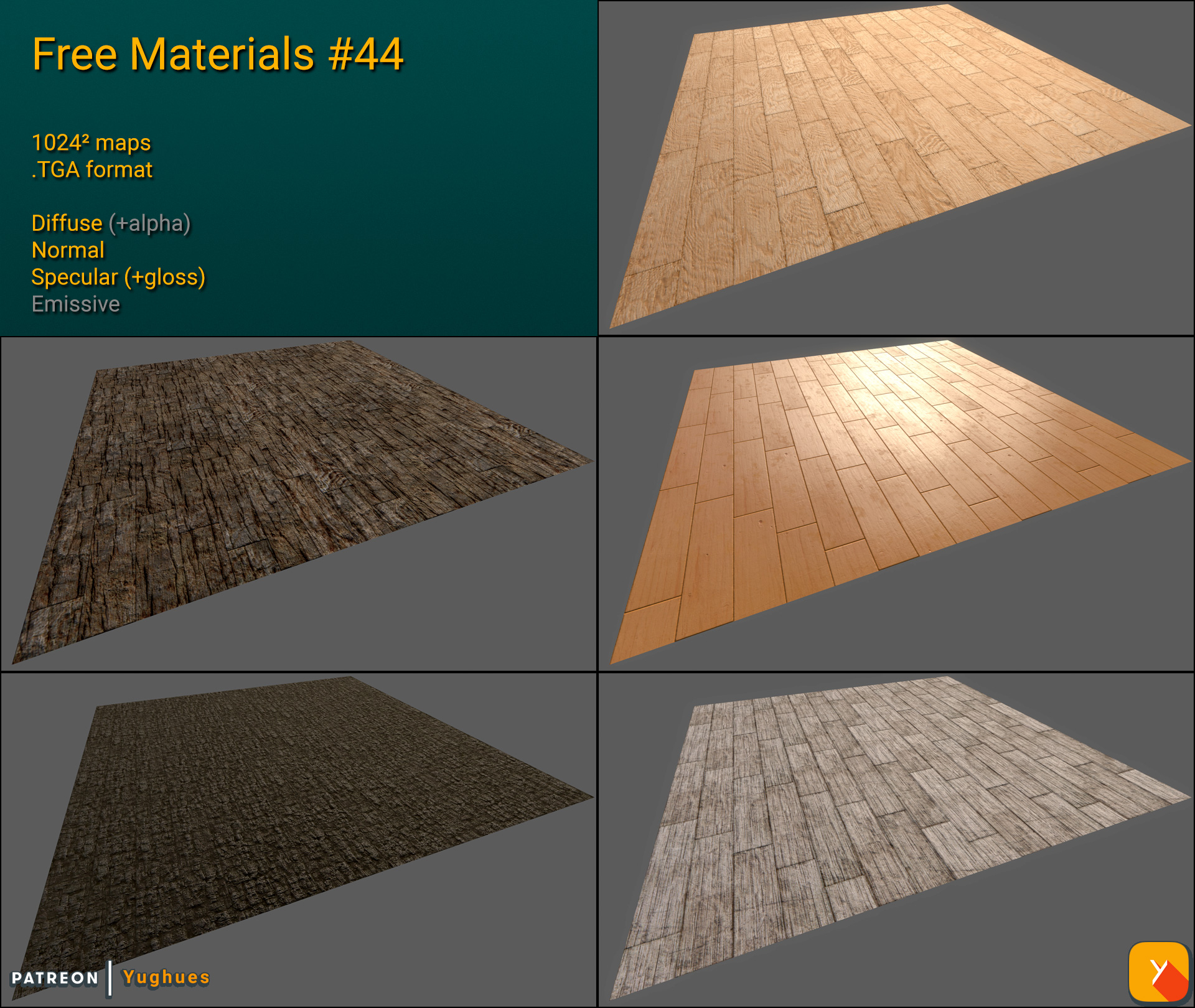 Free Materials Pack #44 Redux by Yughues on DeviantArt