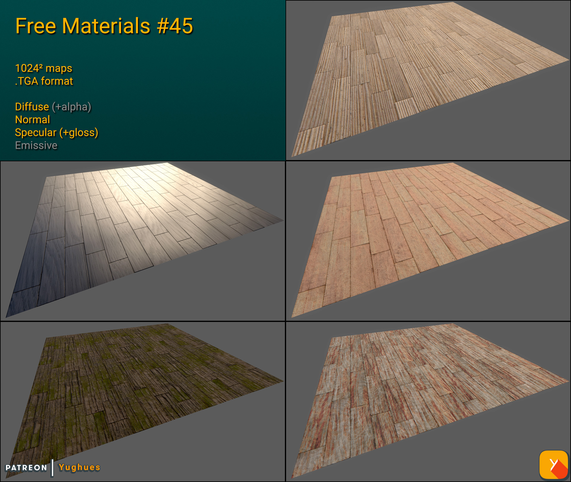 Free Materials Pack #45 Redux by Yughues on DeviantArt