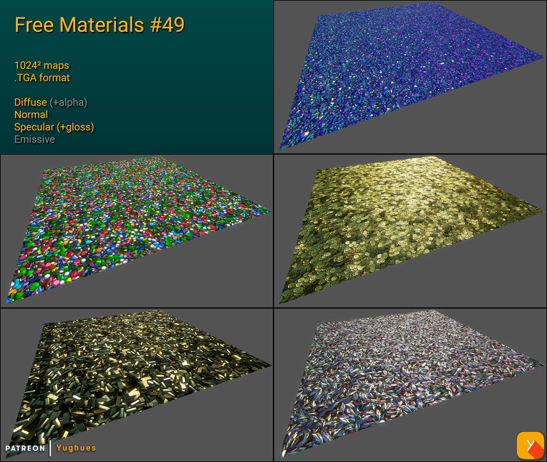Free Materials Pack #49 Redux by Yughues on DeviantArt