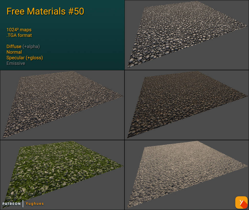 Free Materials Pack #50 Redux by Yughues on DeviantArt