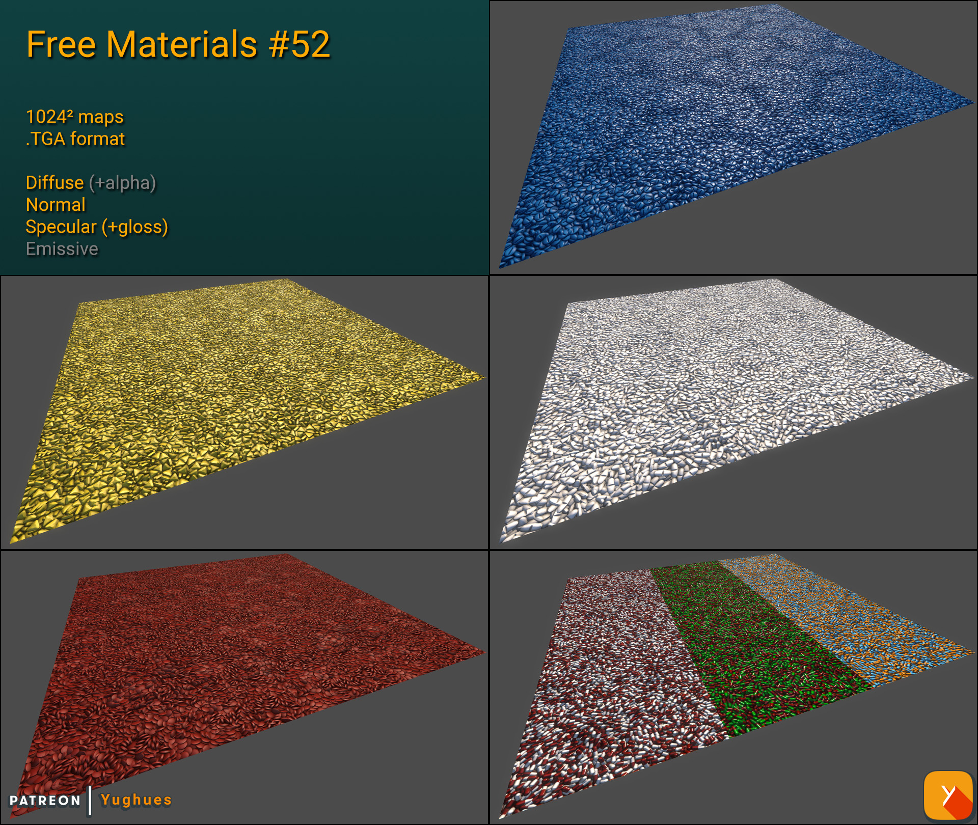 Free Materials Pack #52 Redux by Yughues on DeviantArt