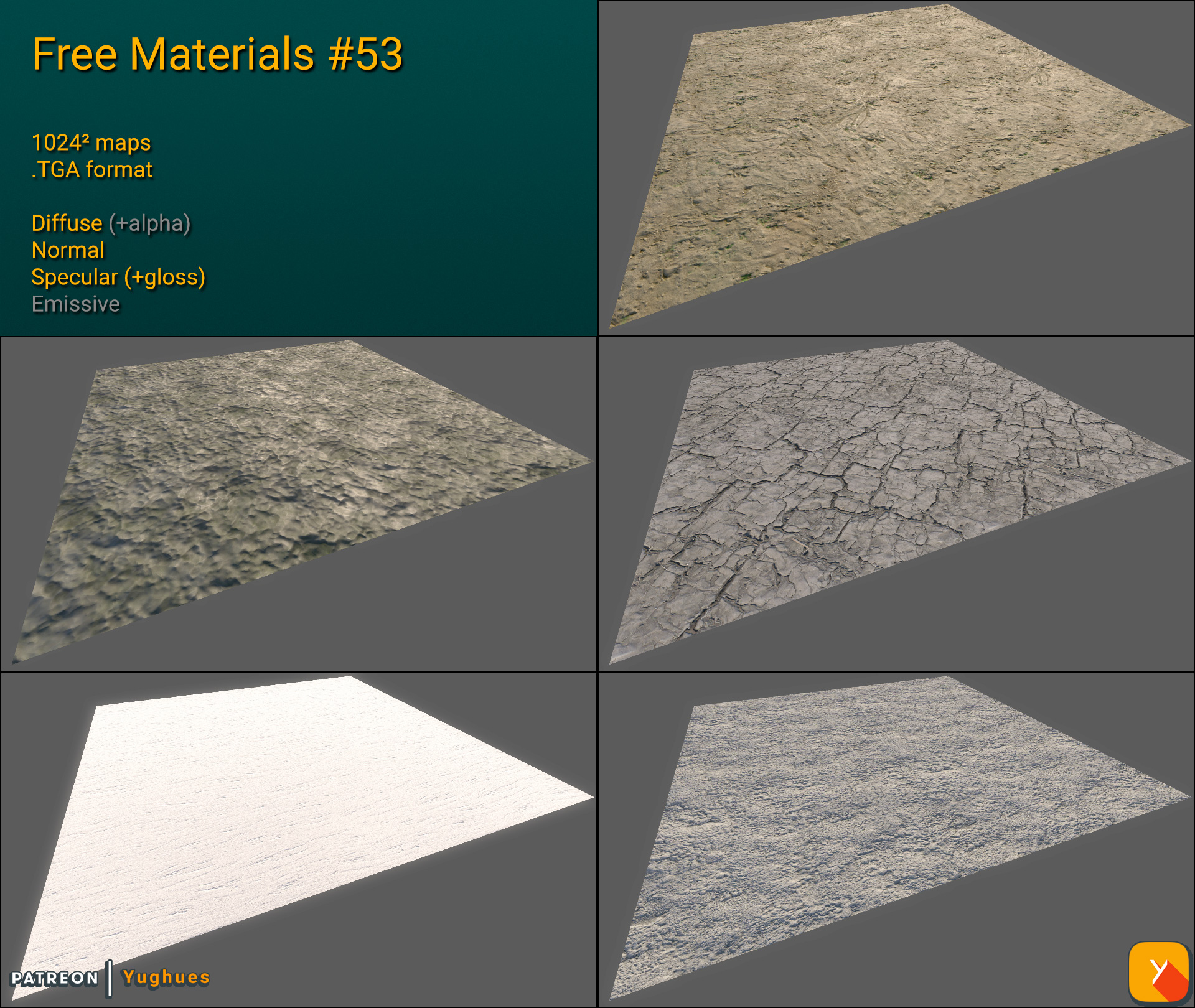 Free Materials Pack #53 Redux by Yughues on DeviantArt