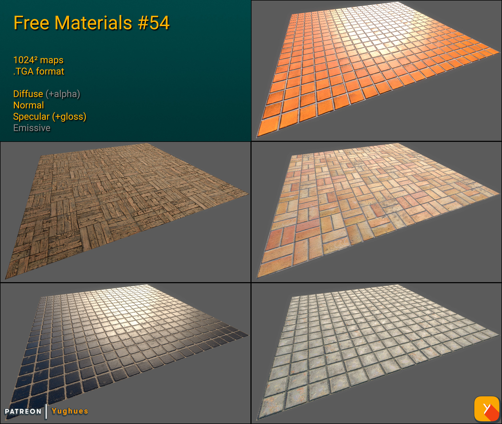 Free Materials Pack #54 Redux by Yughues on DeviantArt