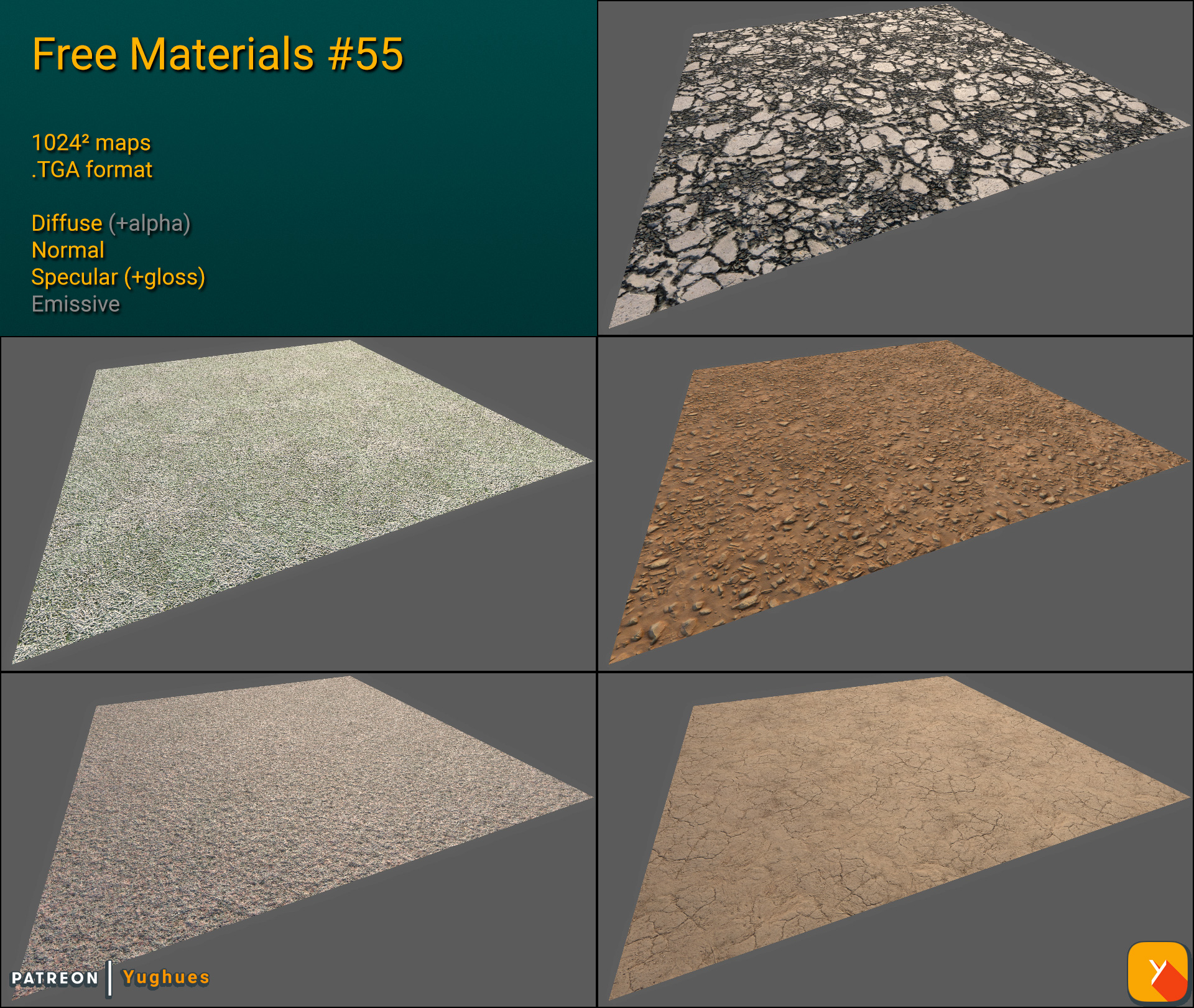 Free Materials Pack #55 Redux by Yughues on DeviantArt