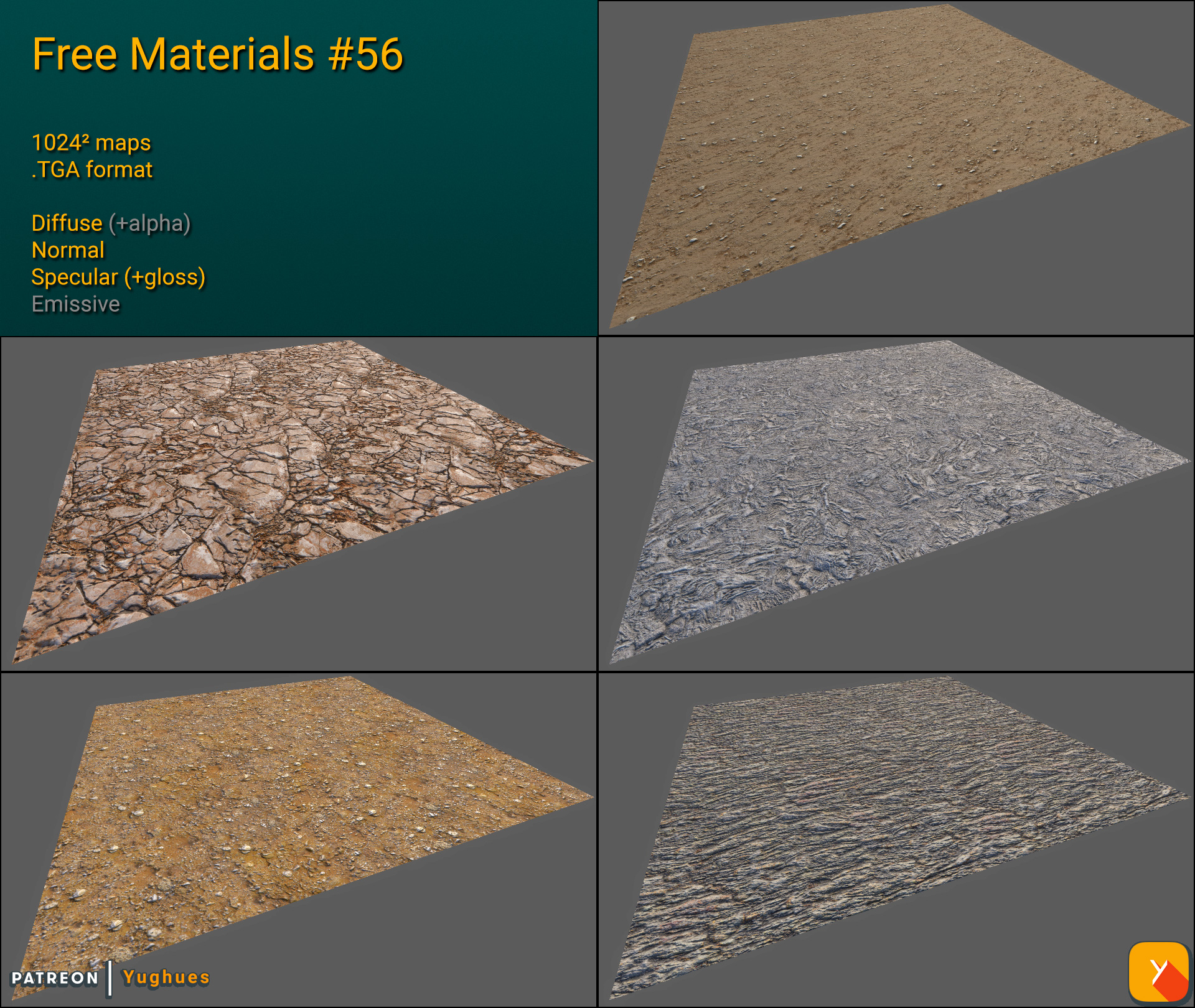 Free Materials Pack #56 Redux by Yughues on DeviantArt
