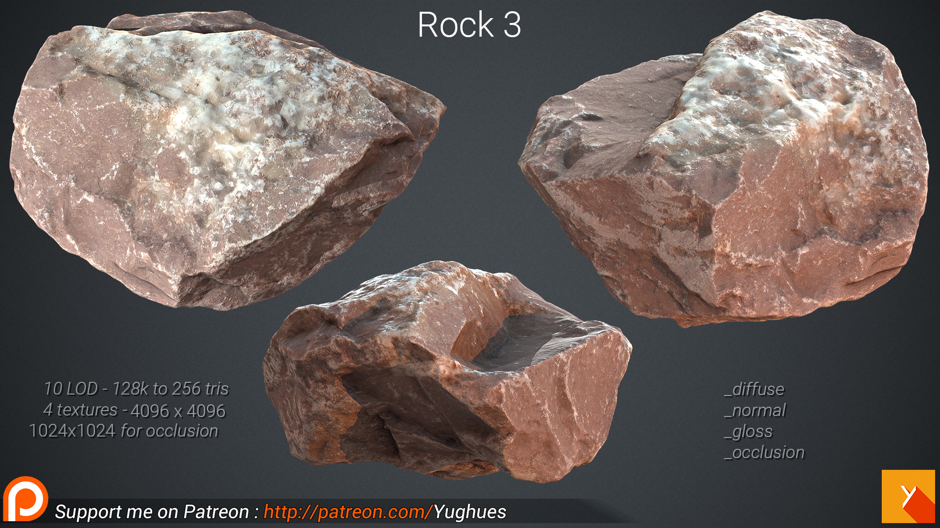 [Free] Photogrammetric Rock 3 by Yughues on DeviantArt