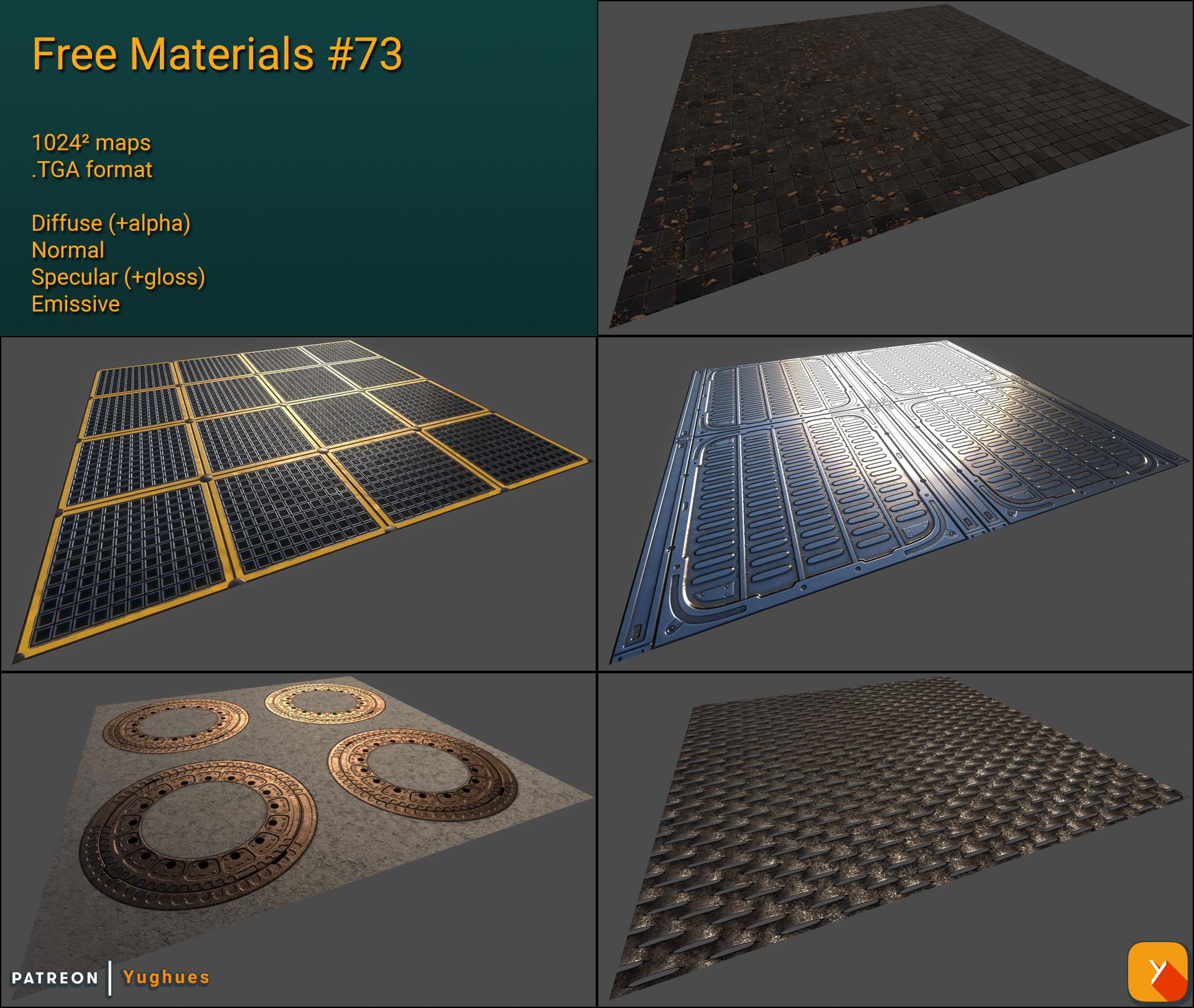 Free Materials Pack #73 by Yughues on DeviantArt