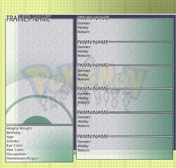 Pokemon Exclusive Template by Riboo on DeviantArt