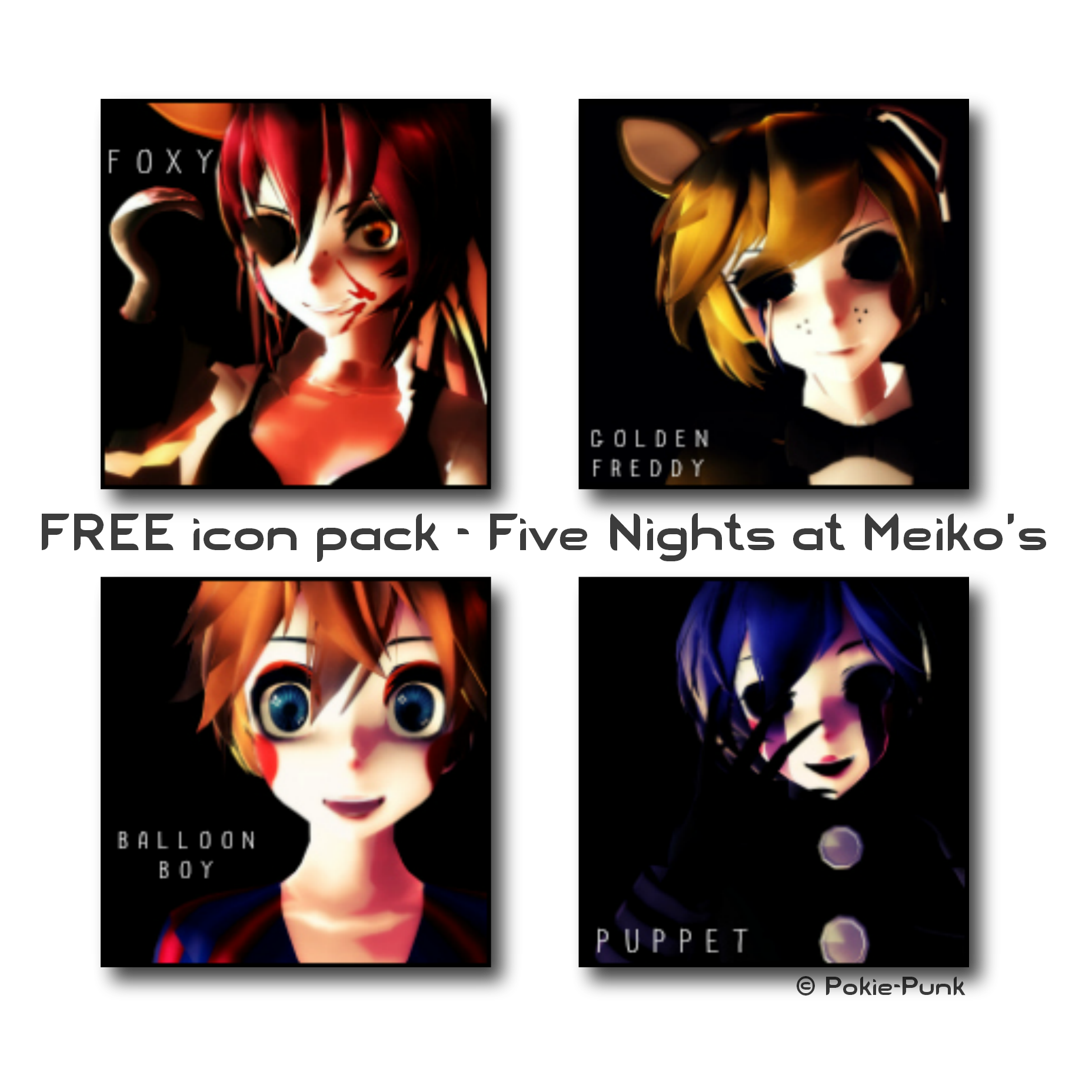 FREE icon pack 2 - Five Nights at Meiko's by Pokie-Punk on DeviantArt