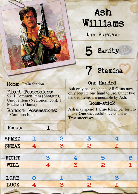 Ash Williams for Arkham Horror by HaddonArt on DeviantArt