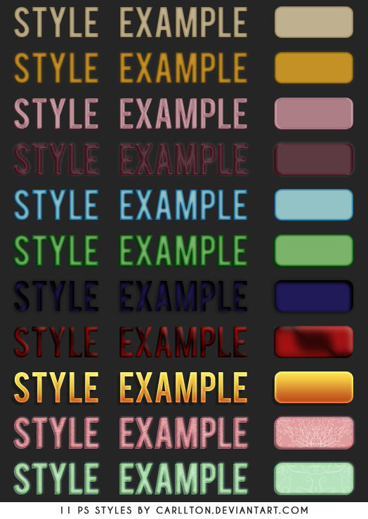 11 PS styles : II by Carllton on DeviantArt