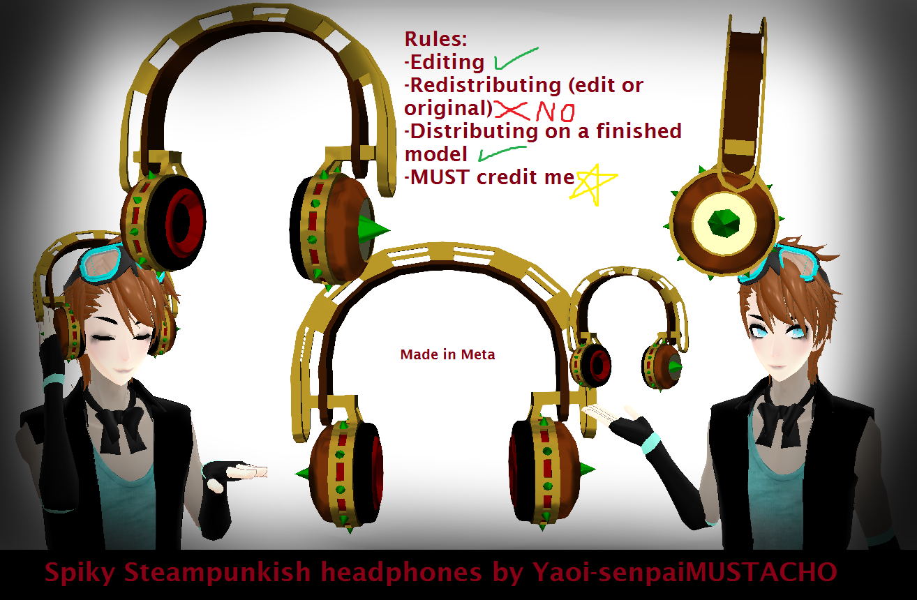 MMD Spiky Steampunkish Headphones by MarsKatt on DeviantArt