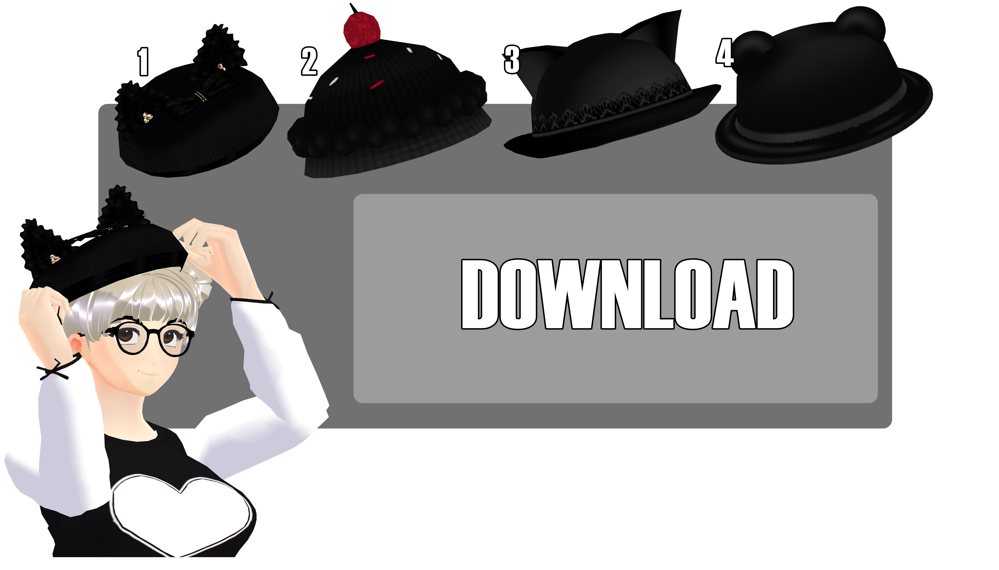 [DOWNLOAD] cute Hats by Kurusou on DeviantArt