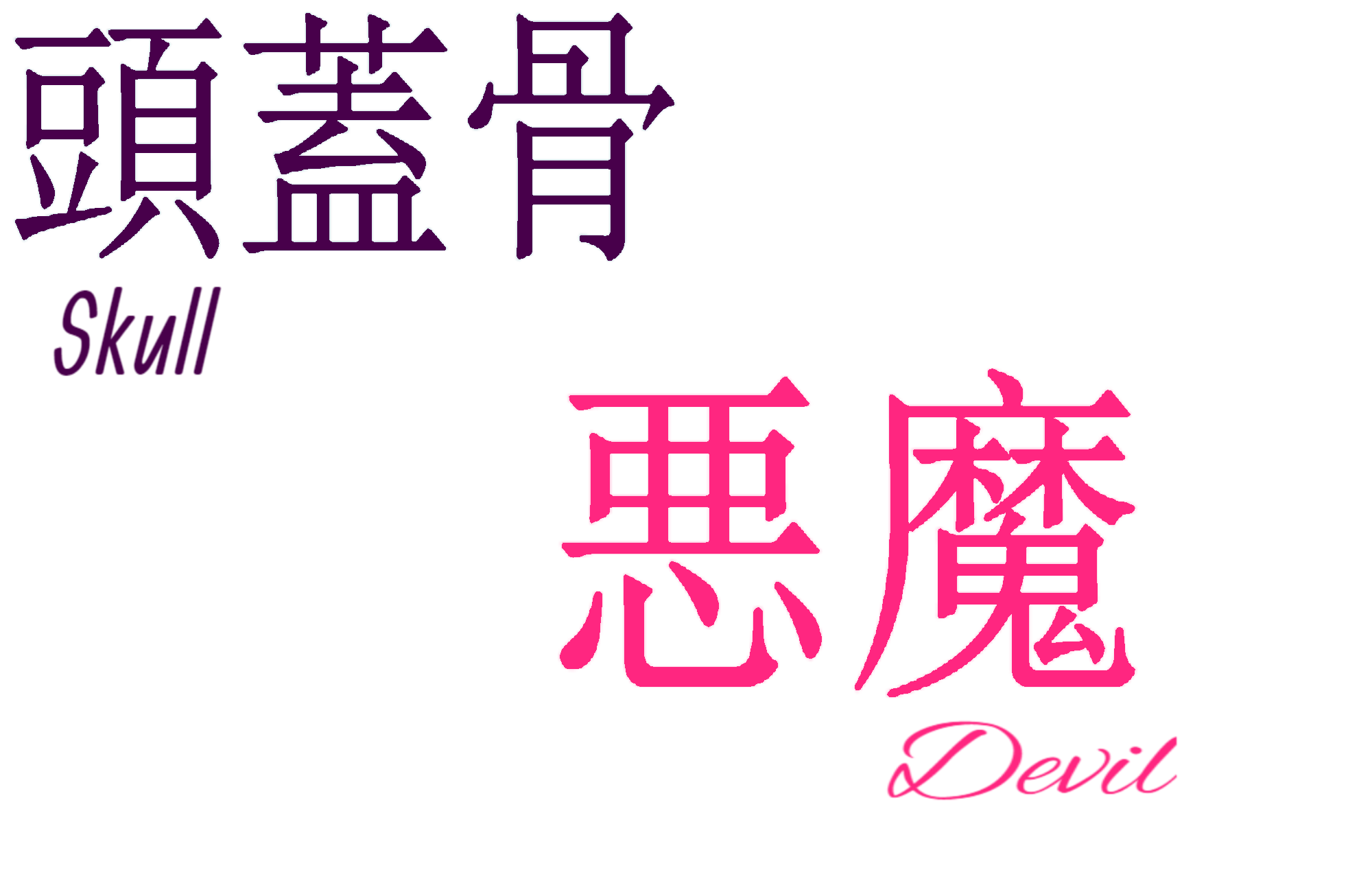Japanese symbols for Skull and Devil by yamimariklover14 on DeviantArt