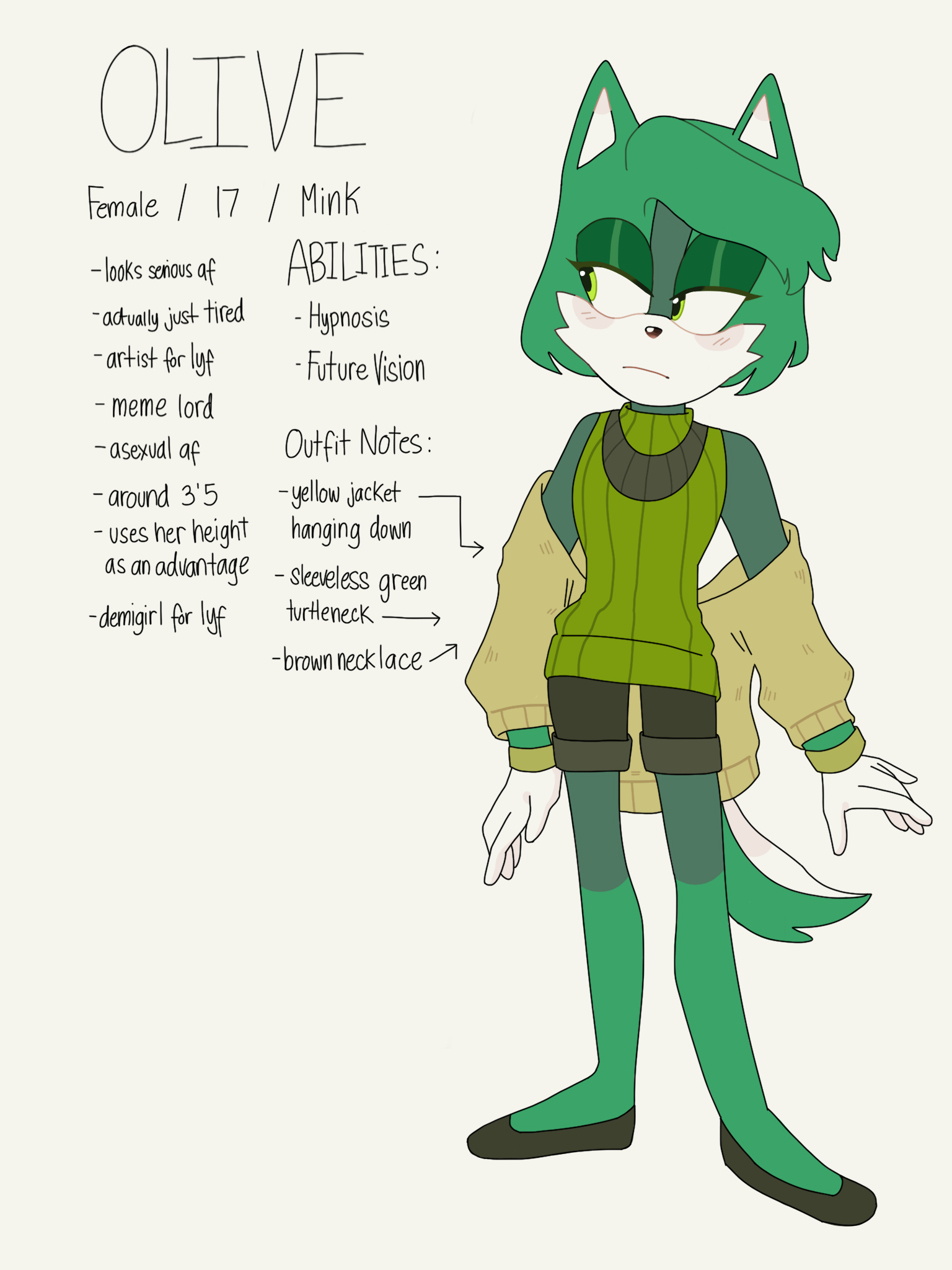 OLIVE REFERENCE SHEET by GalaxyMascot on DeviantArt