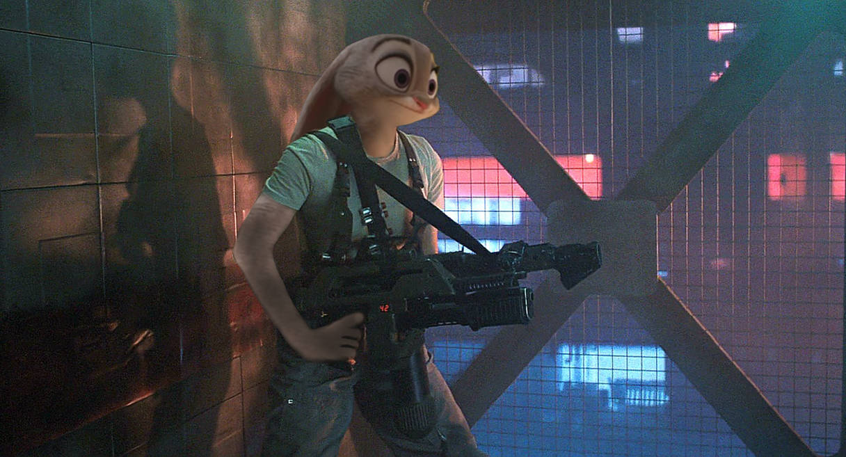 Judy hopps as Ellen Ripley from ALIENS by EJFireLightningArts on DeviantArt