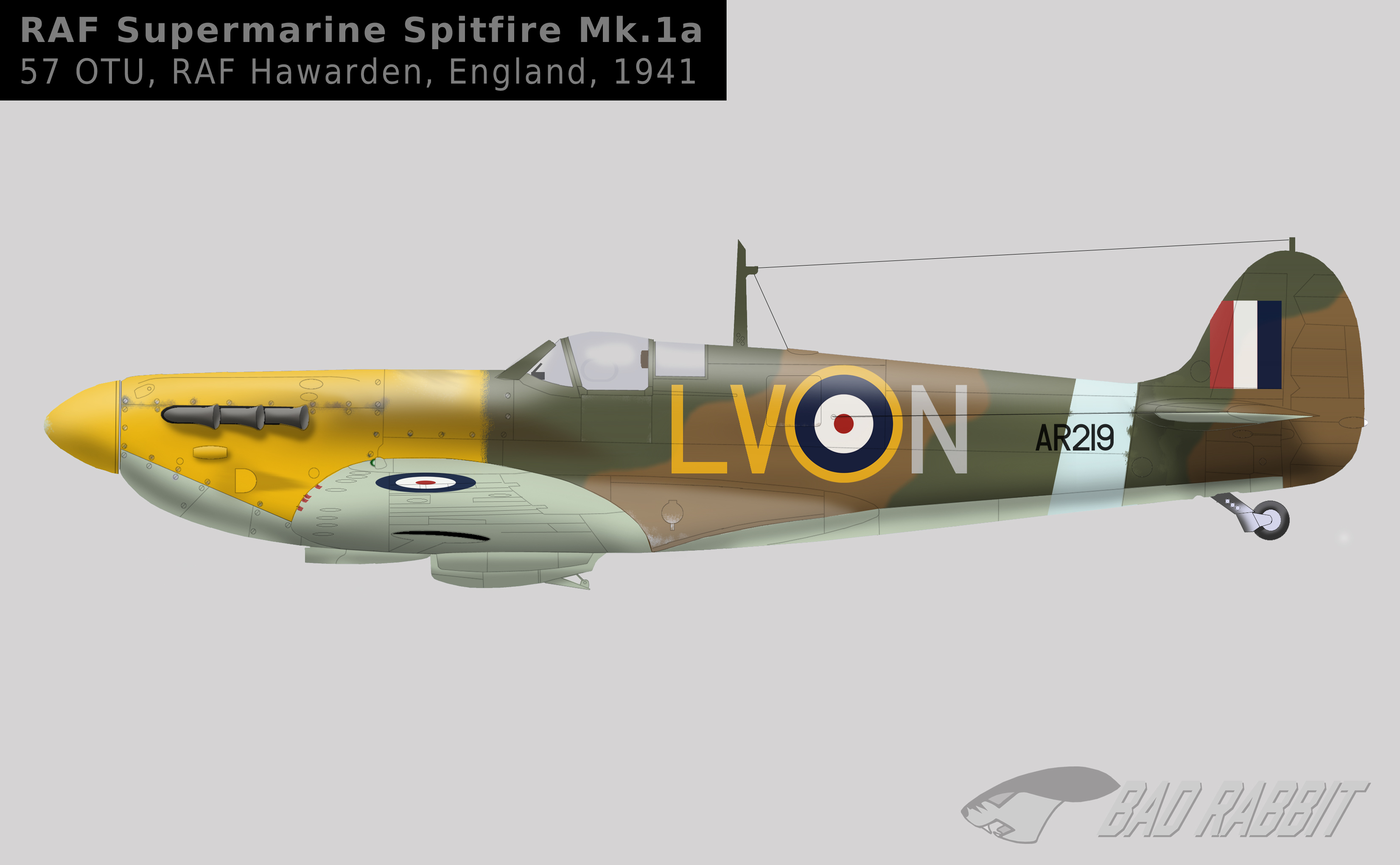 Supermarine Spitfire Mk.Ia 57 OTU Hawarden by Bad-Rabbit-Design on ...