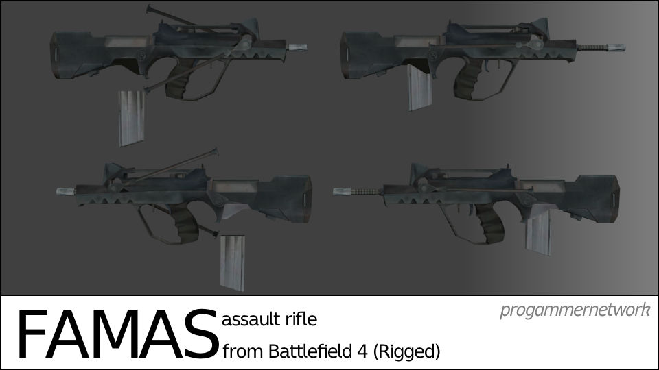 FAMAS Assault Rifle - Rigged by ProgammerNetwork on DeviantArt