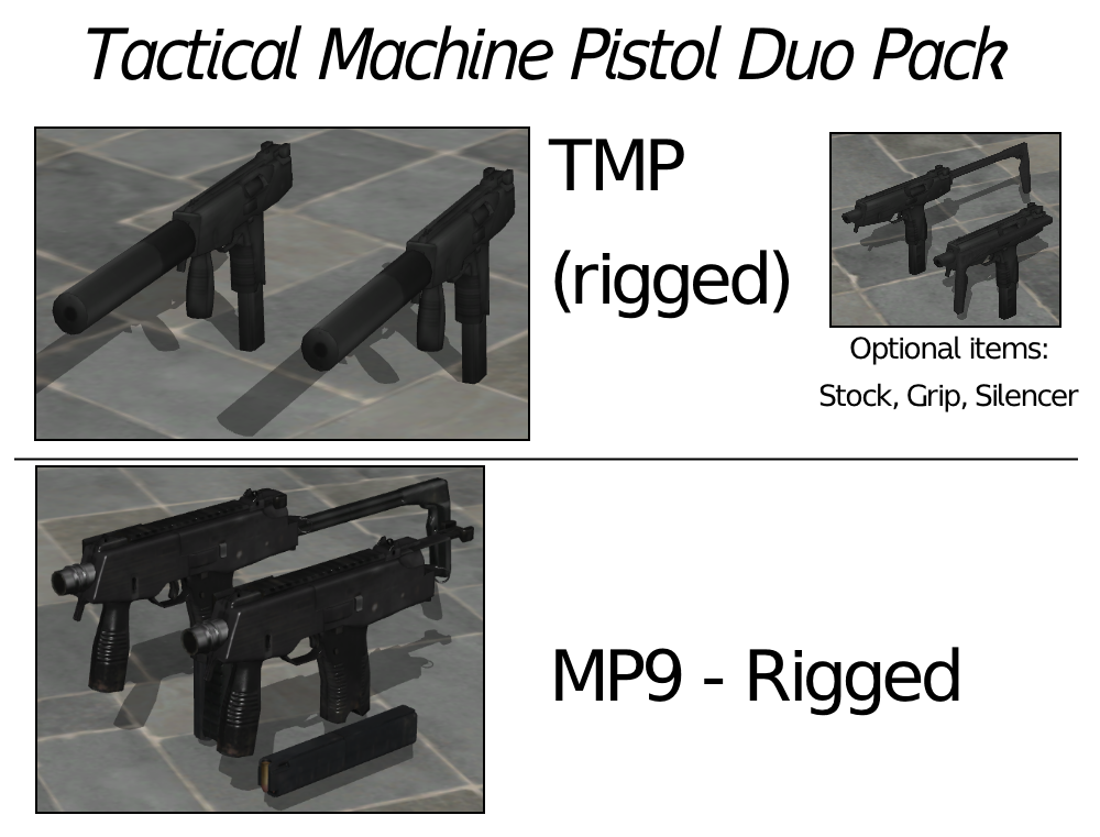 Tactical Machine Pistol Duo Pack - TMP and MP9 by ProgammerNetwork on ...
