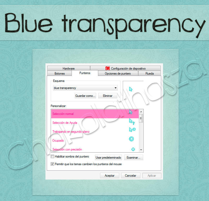Cursor Tranparente Azul by TutorialsMarie on DeviantArt