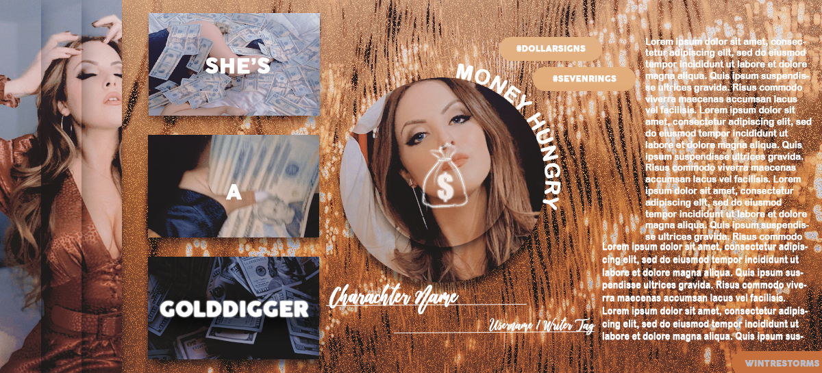 TEMPLATE 001 -- GOLDDIGGER. by wintrestorms on DeviantArt