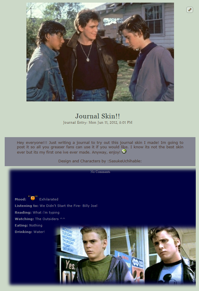 The Outsiders Journal Skin by SasukeUchihable on DeviantArt