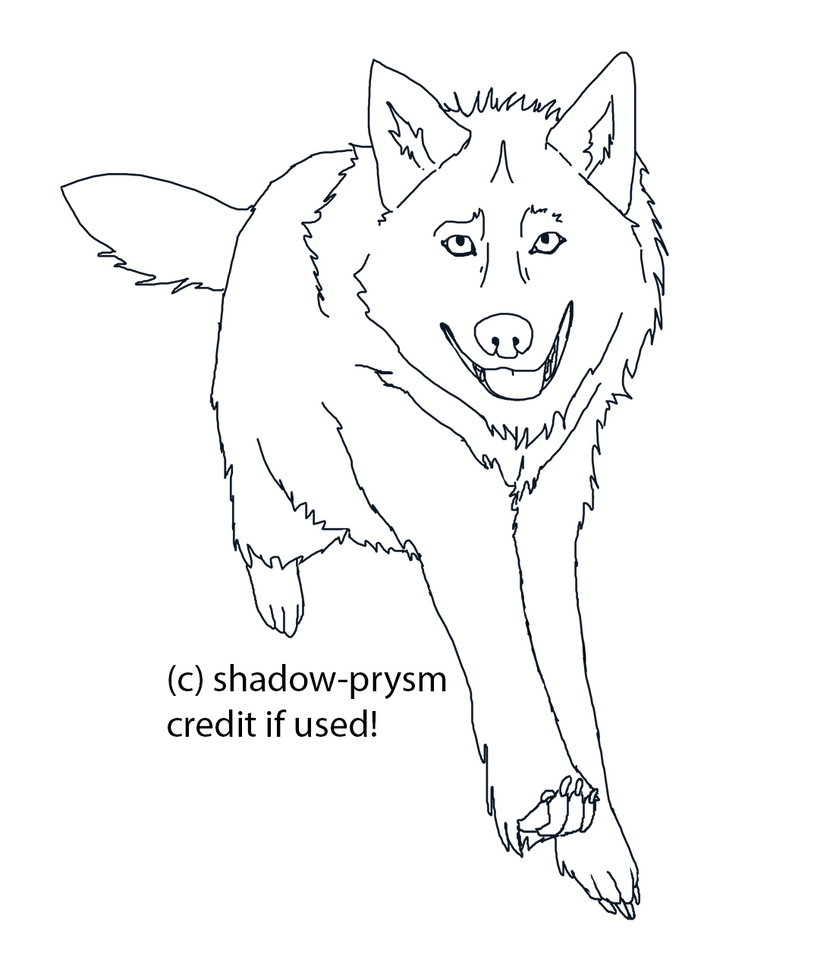 Running Wolf Lineart FREE TO USE!! by shadow-prysm on DeviantArt