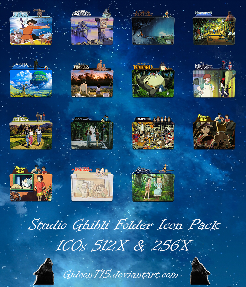 Studio Ghibli Folder Icon Pack by GideonT15 on DeviantArt