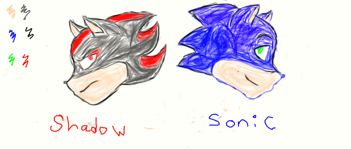 colored: shadow and sonic by haleartist on DeviantArt