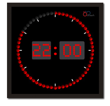 Circle LED Red Clock (edited) for xwidget by Jimking on DeviantArt