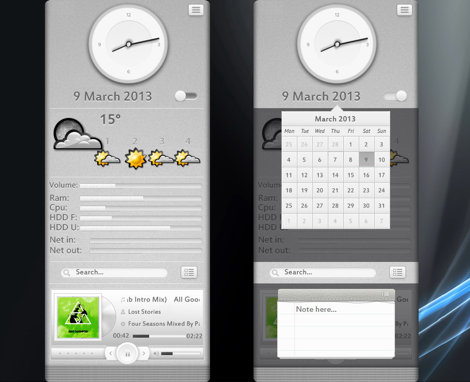 Windows Sidebar White for xwidget by Jimking on DeviantArt