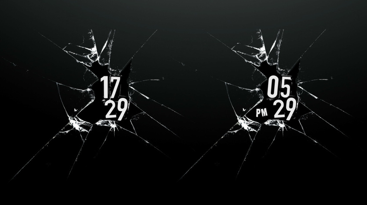 Broken Glass Clock Black for xwidget by Jimking on DeviantArt