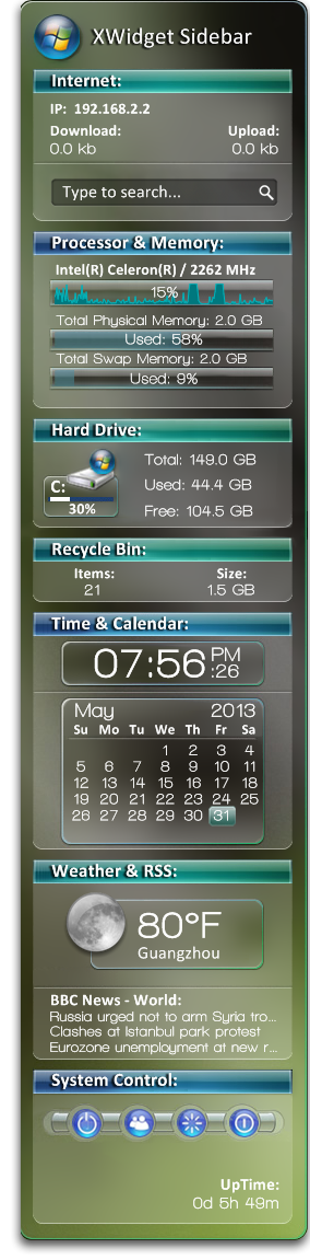 XWidget Windows Sidebar for xwidget (EDITED) by Jimking on DeviantArt