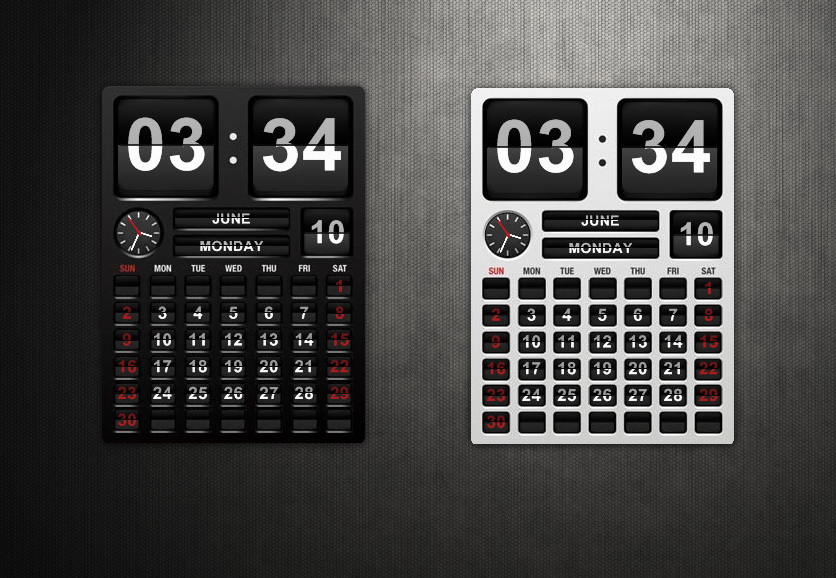 Elegant Flip Clock Calendar for xwidget by Jimking on DeviantArt