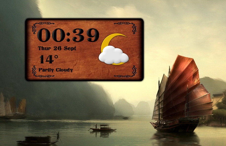 Leather Clock Weather Widget for xwidget by Jimking on DeviantArt