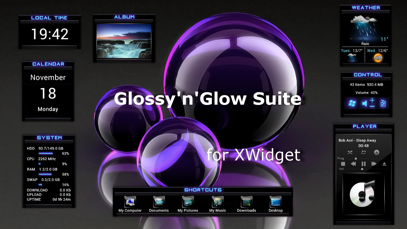 Glossy'n'Glow Suite for xwidget by Jimking on DeviantArt