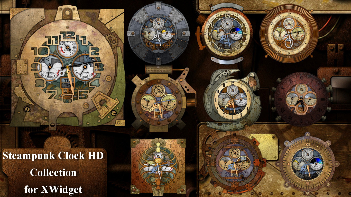 Steampunk Clock HD Collection for xwidget (HOT) by Jimking on DeviantArt