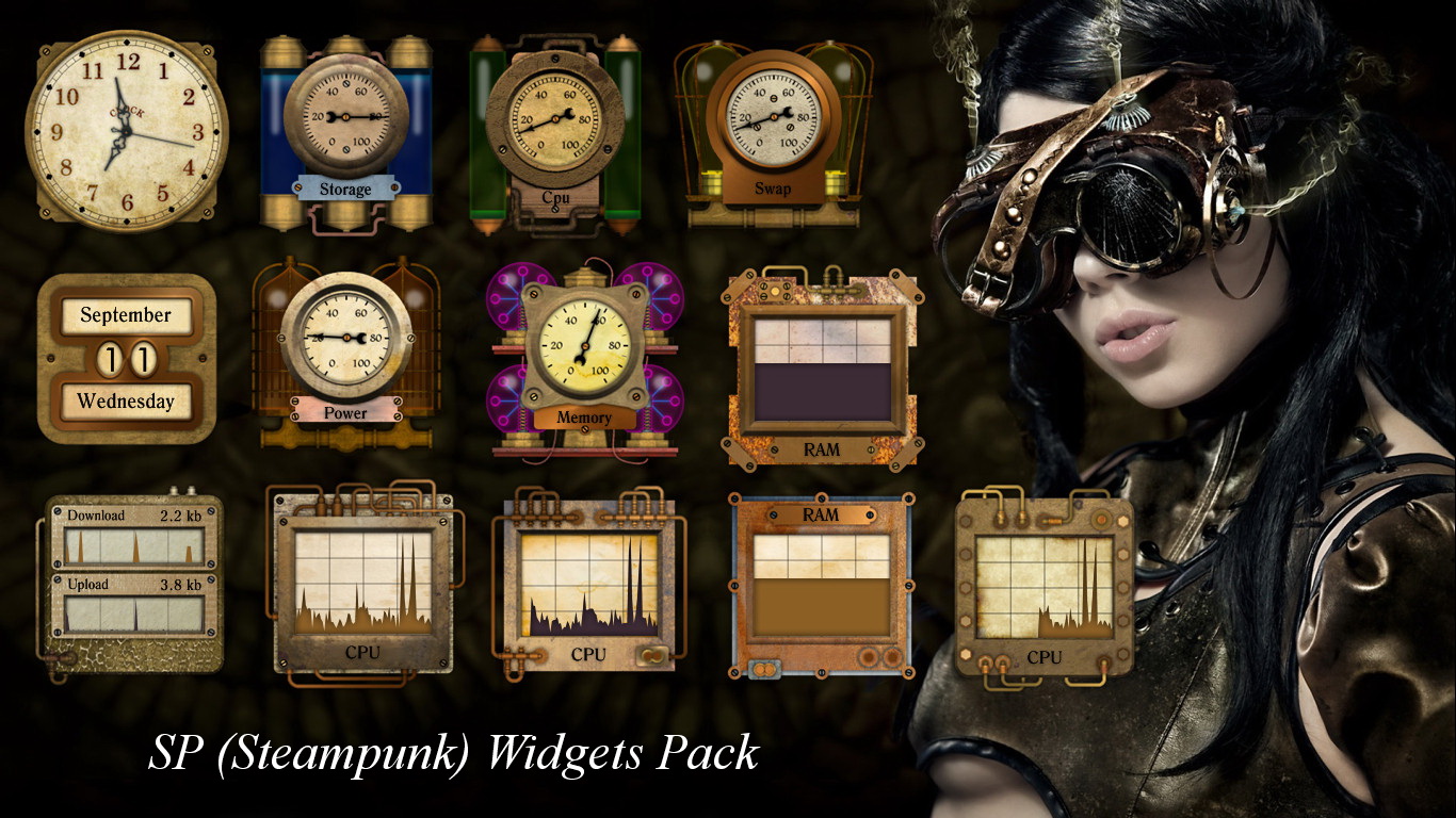 SP (steampunk) Widgets Pack for xwidget (FIXED) by Jimking on DeviantArt