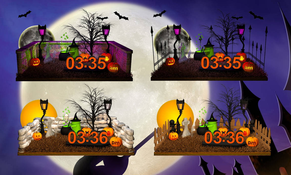 Halloween Fancy Clock Plus HD for xwidget by Jimking on DeviantArt