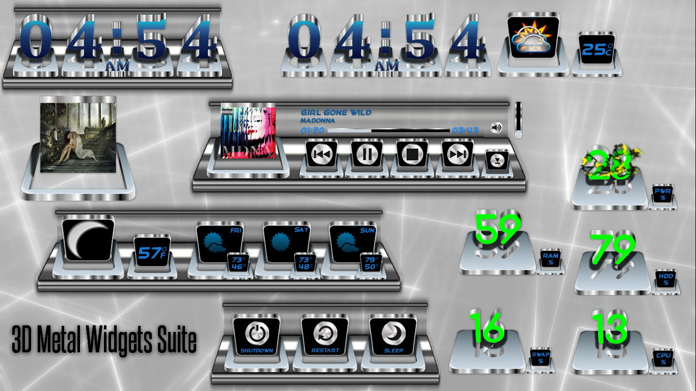 3D Metal Widgets Suite for widget by Jimking on DeviantArt